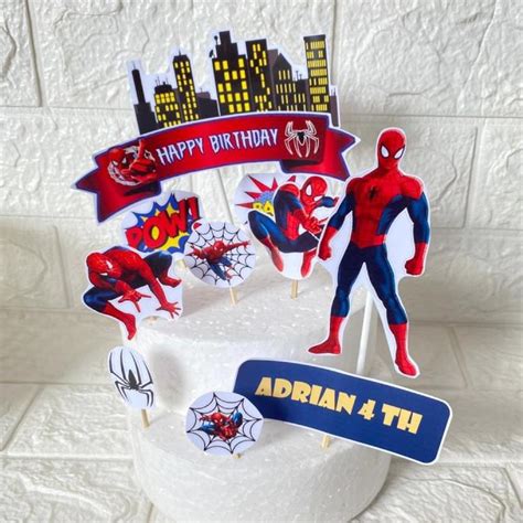 Jual Topper Ulang Tahun Spiderman Topper Cake Spiderman Shopee