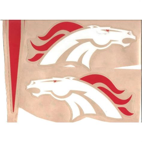 Denver Broncos Full Size Football Helmet Decals W Stripe And Bumpers On