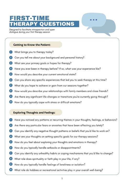 110 First Session Therapy Questions Pdf Counseling Session Tools