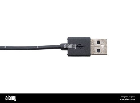 Black Usb Cable Connector Isolated On White Background Stock Photo Alamy