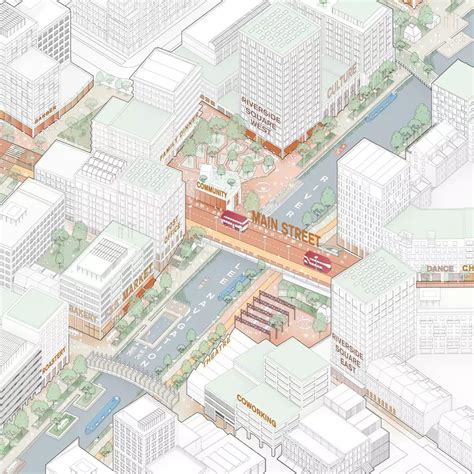 Axonometric City Representation Stedenbouw Bouwkunde Stad