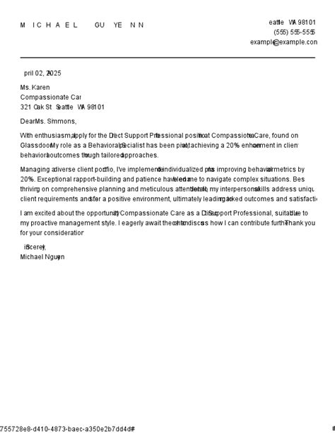 Home Care Provider Cover Letter Examples