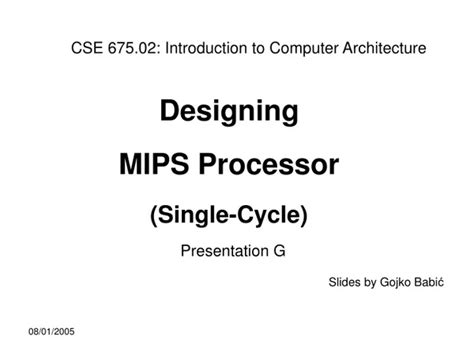 Ppt Lecture 5 Mips Processor Design Single Cycle Mips 2 Powerpoint