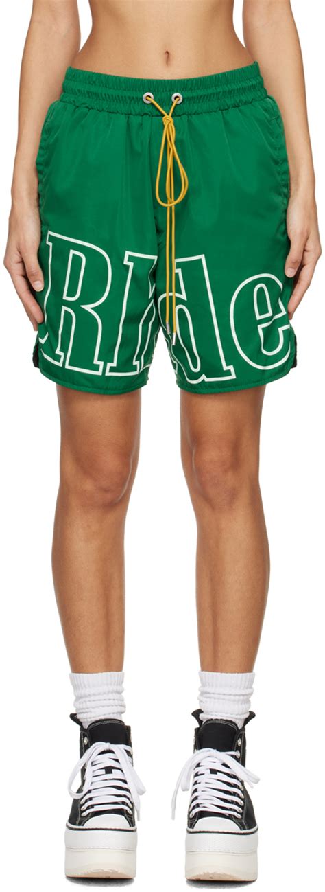 Green Track Shorts By Rhude On Sale