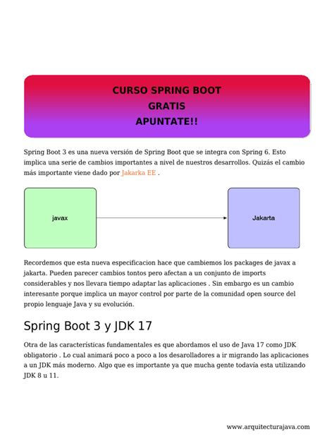 Spring Boot 3 Y Sus Novedades Pdf Java Lenguaje De Programación