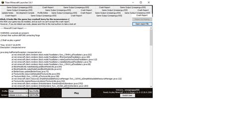 minecraft forge always crashes after opening minecraft support and bug
