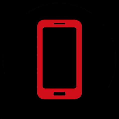 Red And Black Cell Phone Icon For Apps