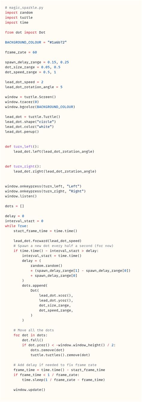 A Touch Of Randomness Makes The Magic Sparkle • A Python `turtle` Animation