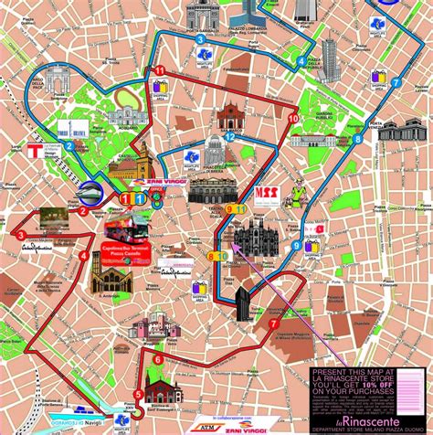Iconografica Walking Map Milan Map Milan Travel Milan Tourist Attractions