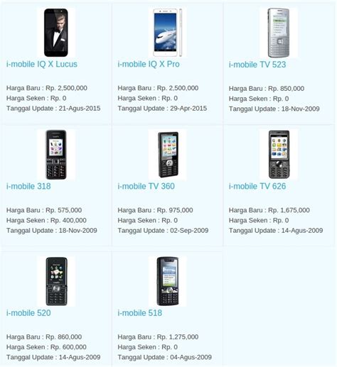 Daftar Harga Hp I Mobile Januari 2016 Produk Ponsel