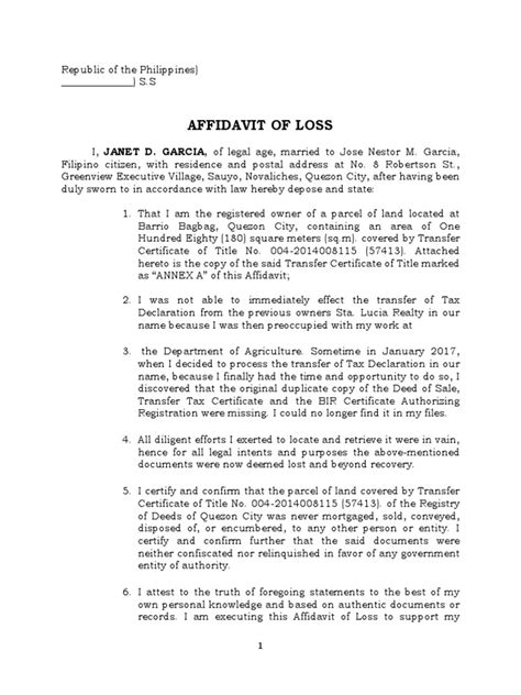 Fillable Affidavit Of Uninsured Deed Form Printable Forms Free Online