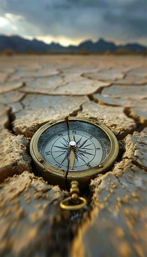 Stunning Compass On Arid Mexican Desert Ground With Captivating