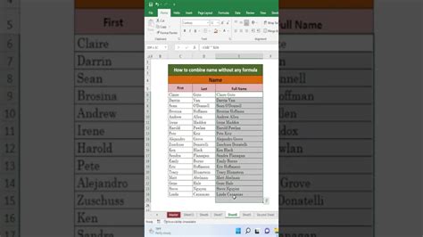 Best Tricks Concatenate First And Last Name Without Formula Shorts Youtube