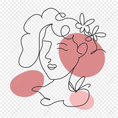 분말 추상 라인 그림 일러스트 꽃 여자 얼굴입니다 열정 삽화 Png 일러스트 무료 다운로드 Lovepik