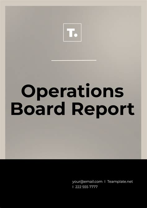 Free Operations Board Report Template To Edit Online