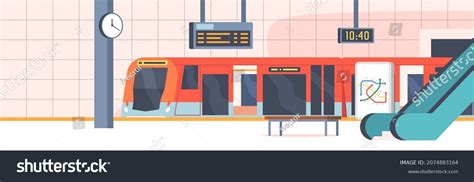 Metro Station Interior Train Elevator Empty Stock Vector Royalty Free 2074883164 Shutterstock