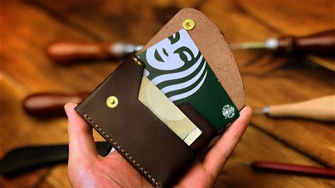 Making A Handmade Minimalist Leather Wallet Diy Build Along Youtube