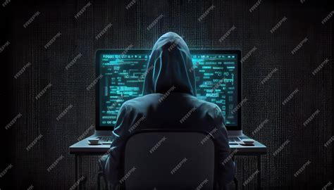 Premium Ai Image Anonymous Hacker Without Face Typing Computer Laptop Concept Of Hacking