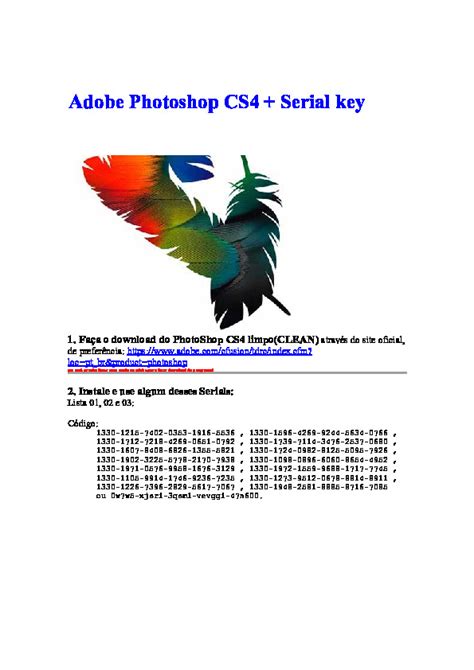 Adobe Photoshop CS4 Serial Key PDFCOFFEE COM