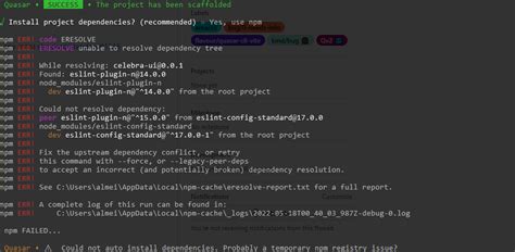 Dont Install Eslint Plugin Standard · Issue 13439 · Quasarframeworkquasar · Github