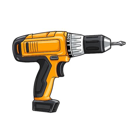 드릴 벡터 클립 아트 흰색 배경 프리미엄 벡터