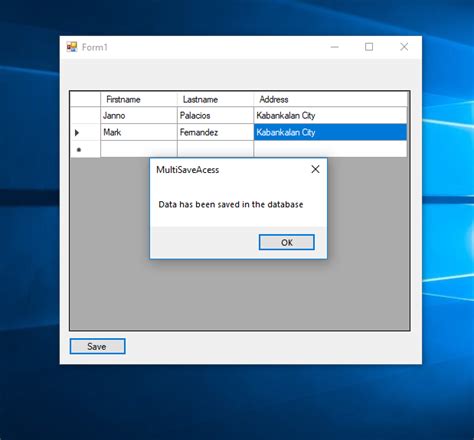 How To Save Multiple Data Using Vbnet And Access Database Sourcecodester