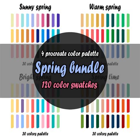 Spring Bundle Procreate Color Palette Procreate Swatches Inspire Uplift
