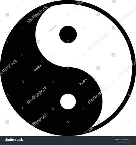 Yin Yang Flat Black Vector Icon Stock Vector Royalty Free 2487851191 Shutterstock