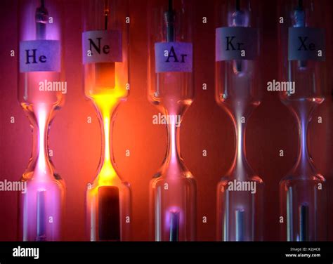 Tubes With Inert Gases Excited With High Voltage From Left To Right
