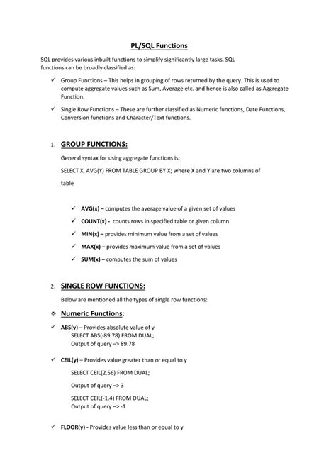 Ppt Basic Plsql Functions Powerpoint Presentation Free Download