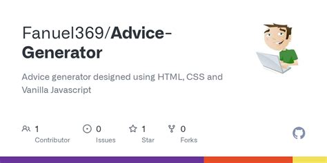 Github Fanuel369advice Generator Advice Generator Designed Using