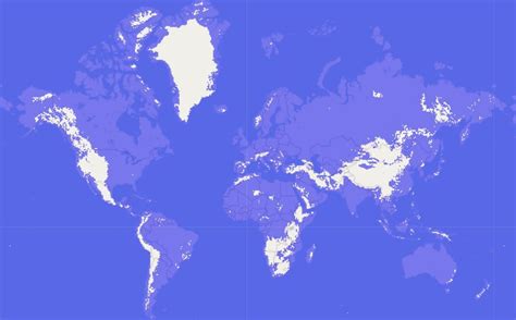 Map Of The World But Only 1000m Places Still Exist Rgeography