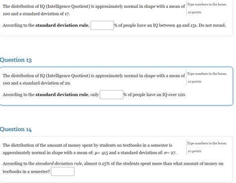 Solved The Distribution Of Iq Intelligence Quotient Is
