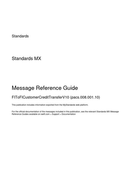 Swift Mx Pacs 008 Download Free Pdf Money
