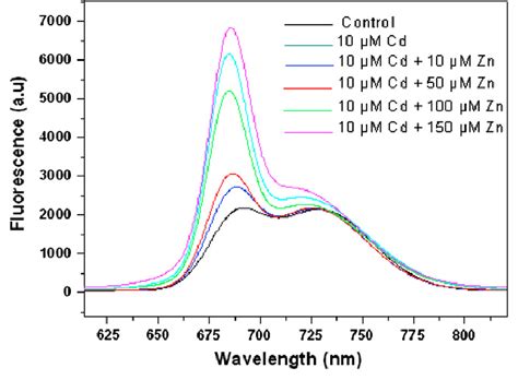 Gaussian Curve Fitted Chlorophyll Fluorescence Spectra Of The Control