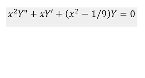 Solved Use The Method Of Frobenius To Solve The Bessel