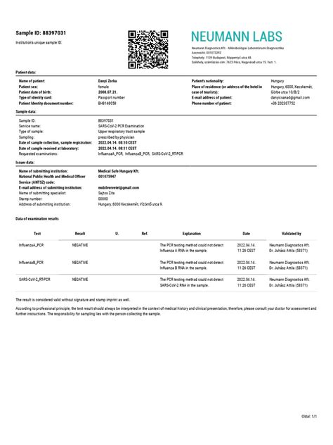 Sample Id 88397031 Pdf Identity Document Health Care