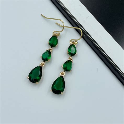 Statement Green Earrings Green Crystal Jewelry Special Occasion