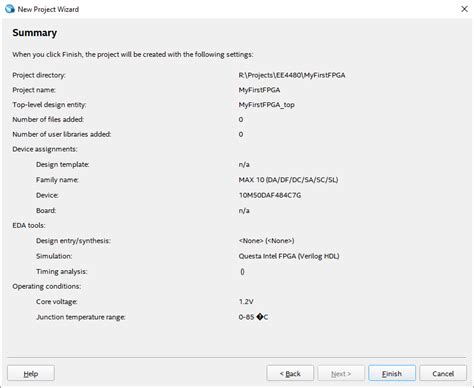 Air Supply Lab Lesson 01 Create A New Fpga Project Using Quartus Prime Standard