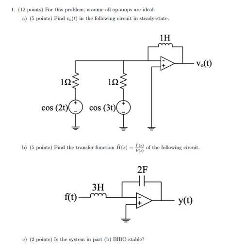 Solved 1 12 Points For This Problem Assume All Op Amps