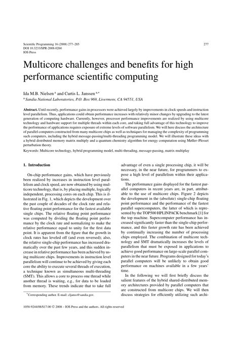 Pdf Multicore Challenges And Benefits For High Performance Scientific