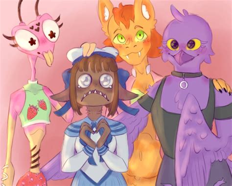 4 Monster Girl Girlfriends Polycule Art Attack By Neptune Grainsofart