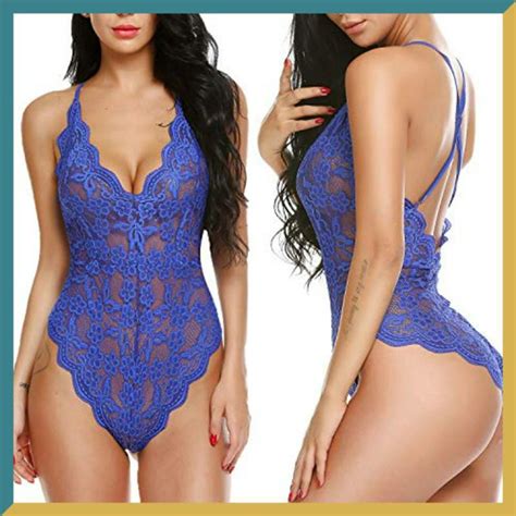 Women One Piece Lingerie Deep V Teddy Sexy Lace Bodysuit Wish