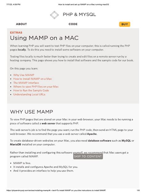 how to install and set up mamp on a mac running macos pdf world
