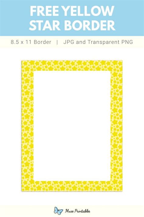 Yellow Star Page Border Printables Printable Border Lettering