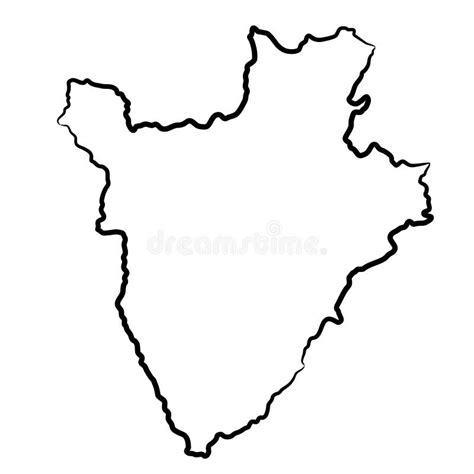 Burundi Map Black Silhouette Country Map Isolated On White Background