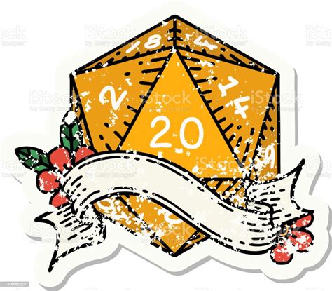 천연 스무 D20 주사위 롤 그런 지 스티커 굴리기에 대한 스톡 벡터 아트 및 기타 이미지 굴리기 문신 미술품 Istock