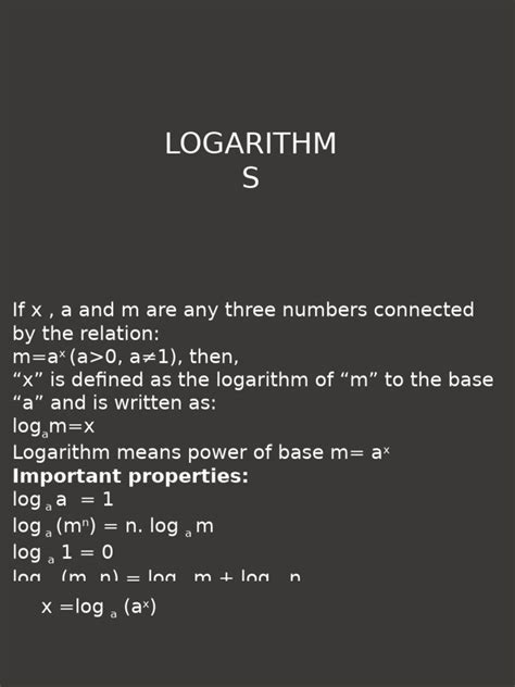 Logarithm Pdf