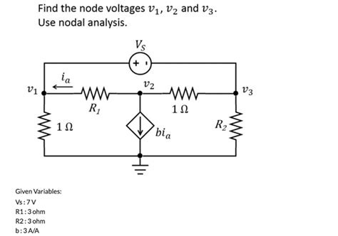 solved find the node voltages v1 v2 and v3 use nodal analysis a
