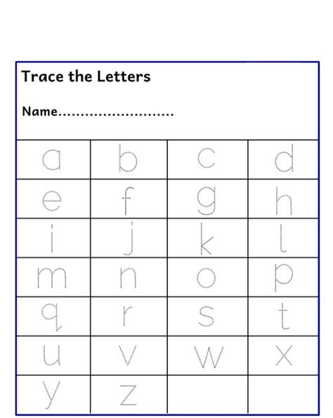Lowercase Alphabet Letters Tracing Worksheet Worksheets Hq